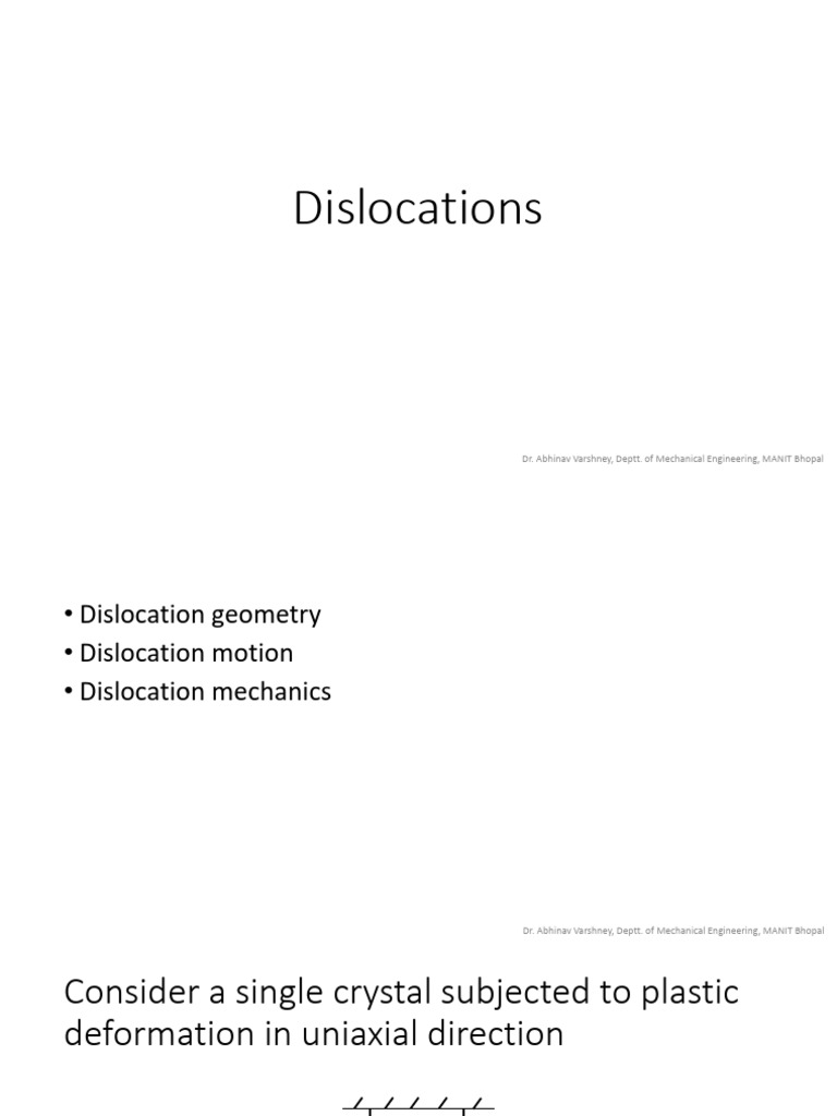 Dislocation Geometry and Motion | PDF | Plasticity (Physics) | Dislocation