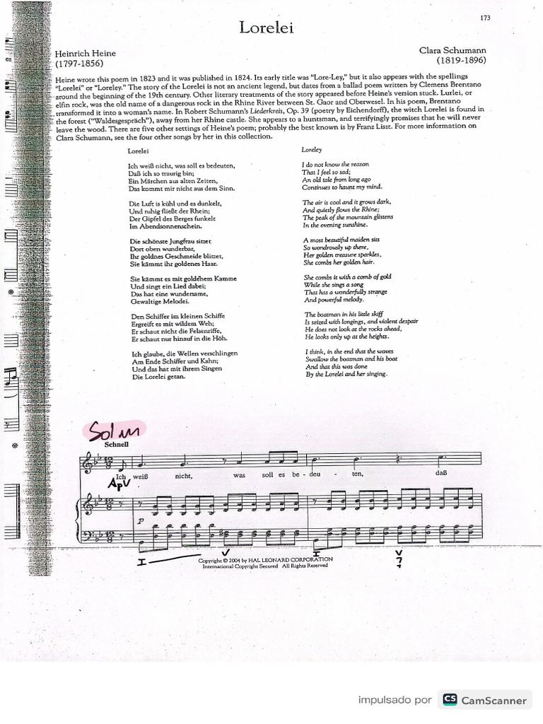 Análisis A Boli Loreley. Clara Schumann | PDF