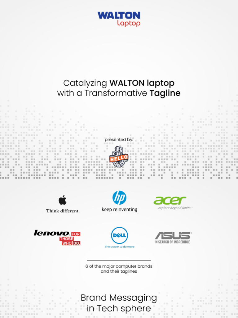 Brand Route, Tagline, TVC For WALTON Laptop | PDF