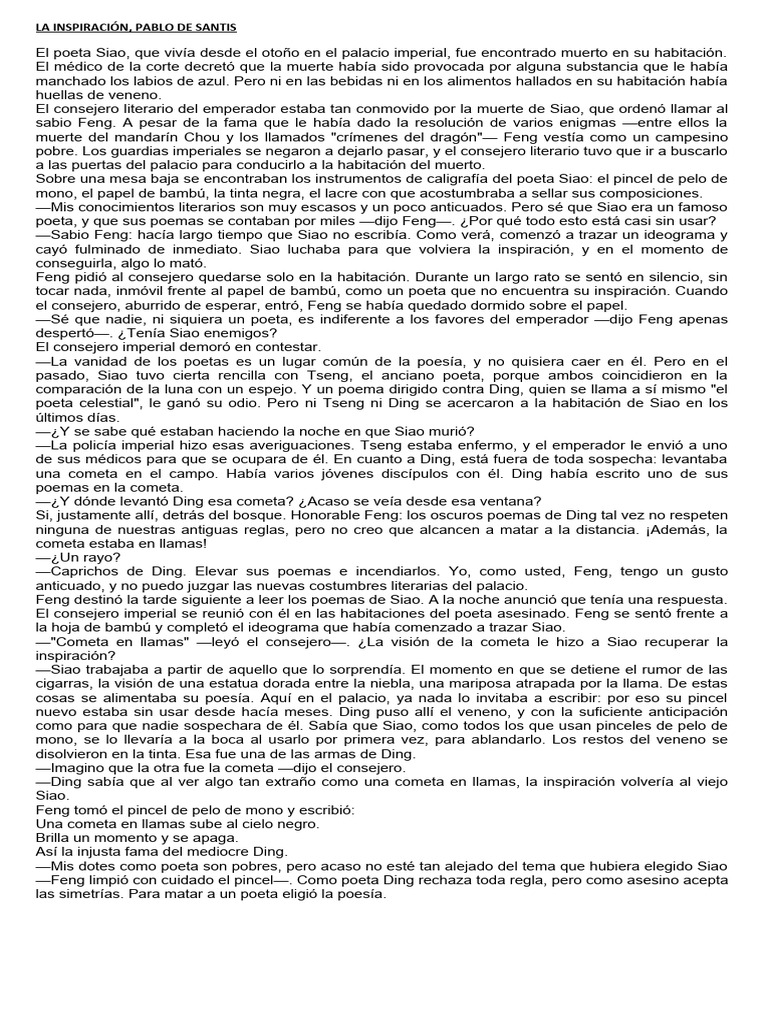 La muerte del poeta Siao | PDF