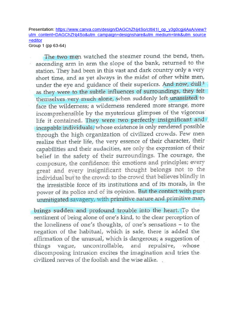 "An Outpost of Progress" Analysis Activity | PDF | Business