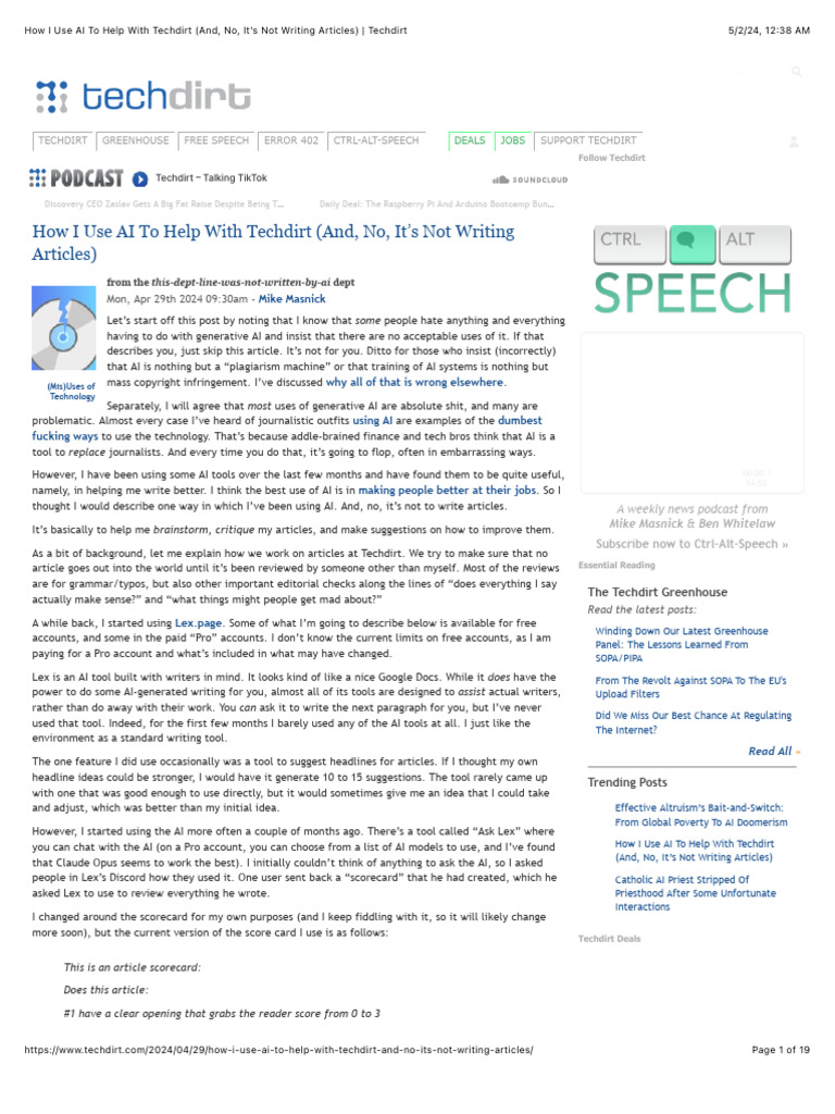 AI Writing Critique Techniques | PDF | Artificial Intelligence ...