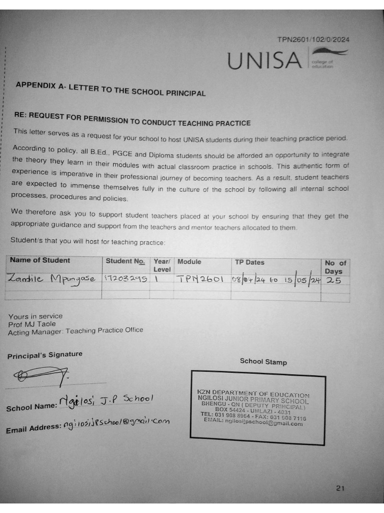 Appendix Letter Tpn2601 2024 | PDF