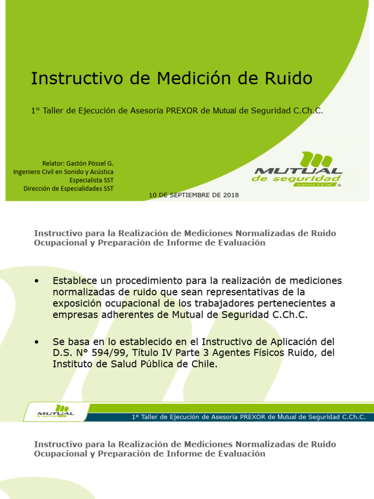 03 Taller PREXOR Instructivo de Mediciones 09.2018 | PDF | ruido | Medición