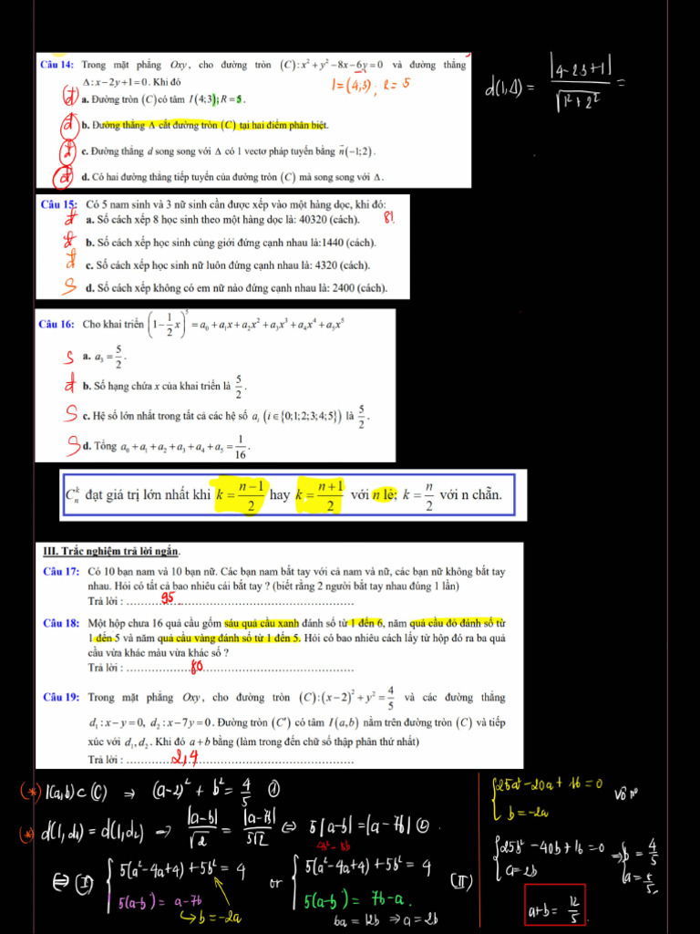 Ôn thi HKII Toán 10 | PDF