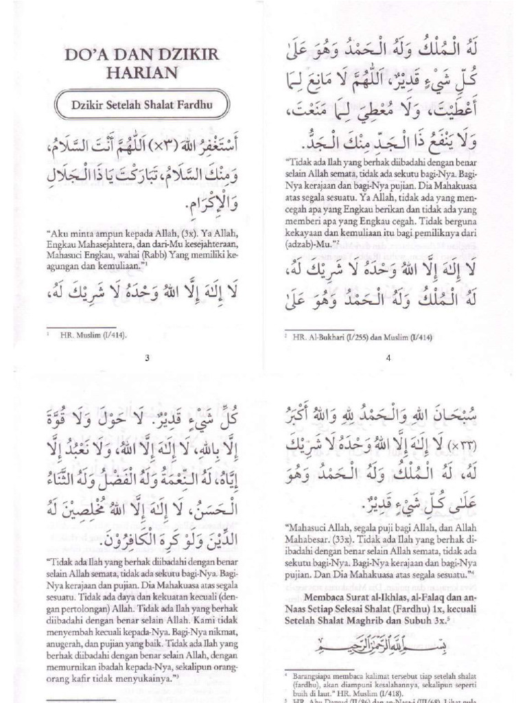 2c. DZIKIR SESUDAH SHOLAT FARDHU | PDF