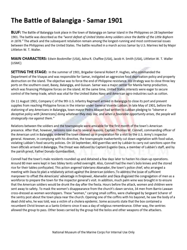 1 Battle of Balangiga | PDF | Military