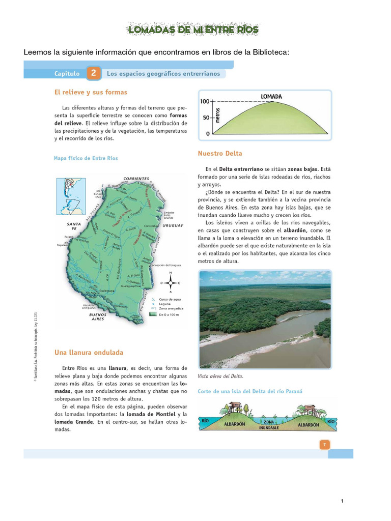 4° A Sociales Relieve de Entre Ríos | Descargar gratis PDF | Clima | Herida