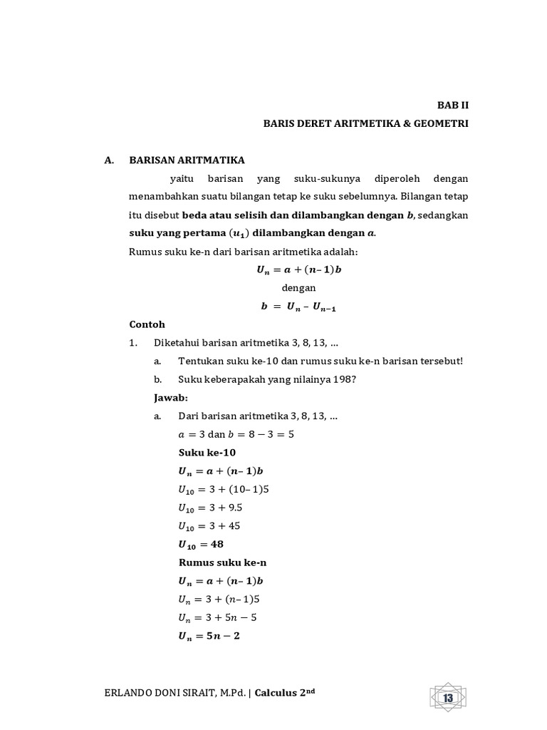 Barisan dan Deret Aritmetika | PDF
