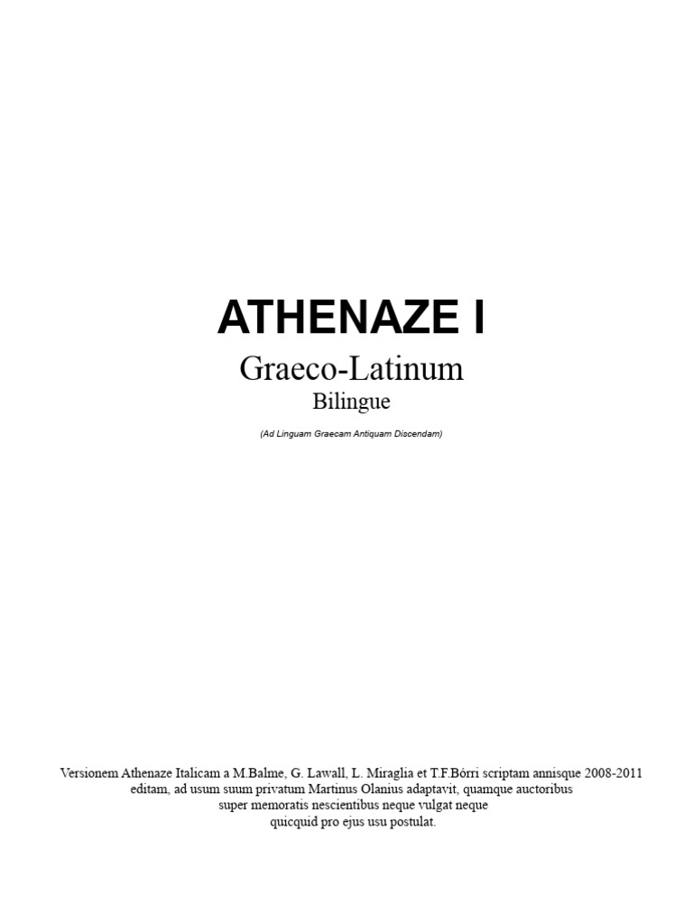 Athenaze-Graeco-Latinum Cap 1-5 - V149a Godmy | PDF