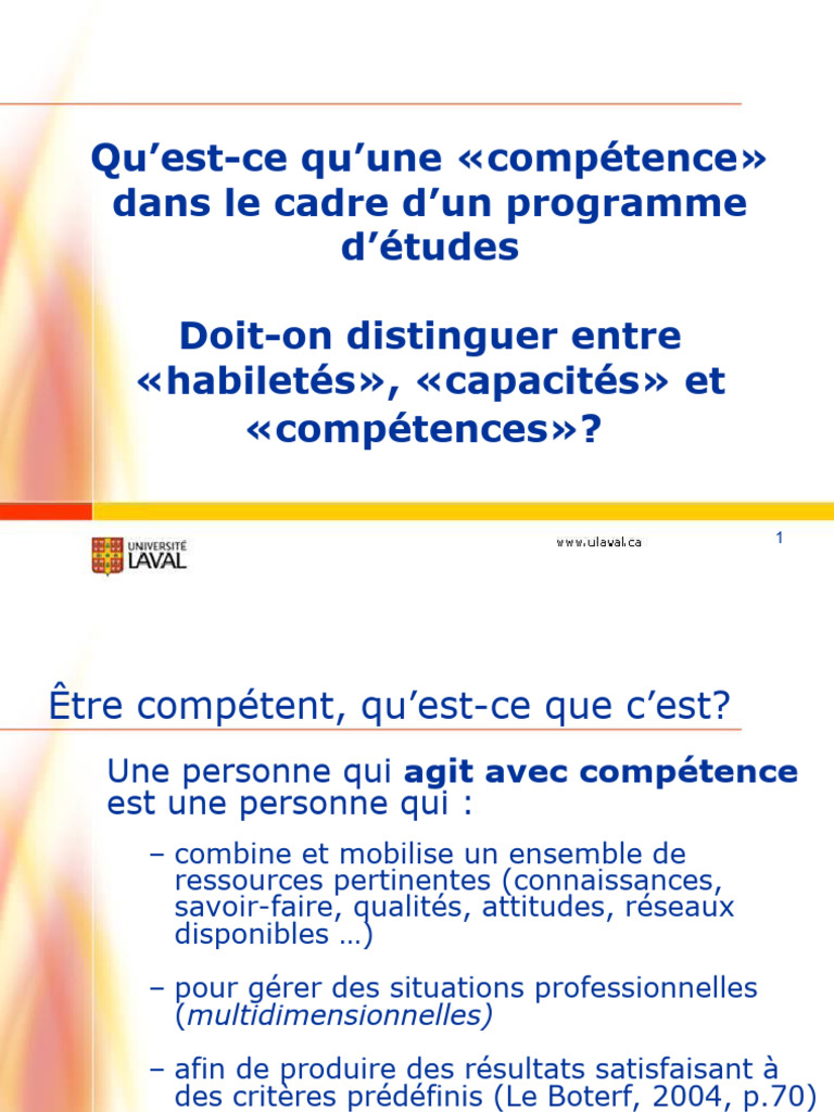 Comprendre la compétence et ses dimensions | PDF | Compétence ...