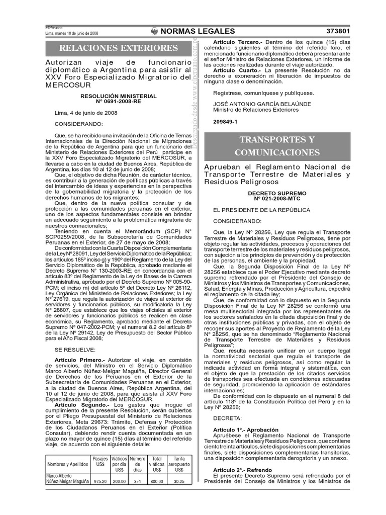 Ds 021-08-Mtc Transporte Terrestre de Matpel | PDF | Ciencias sociales