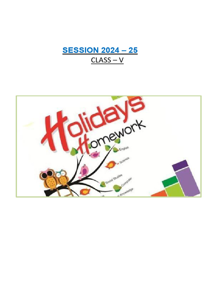 V Holiday HW 2024-25 | PDF | Seed | Homework