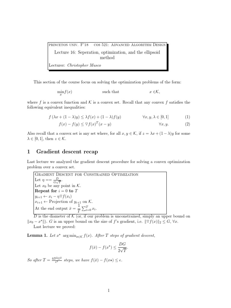 Lec 16 | Download Free PDF | Linear Programming | Eigenvalues And ...