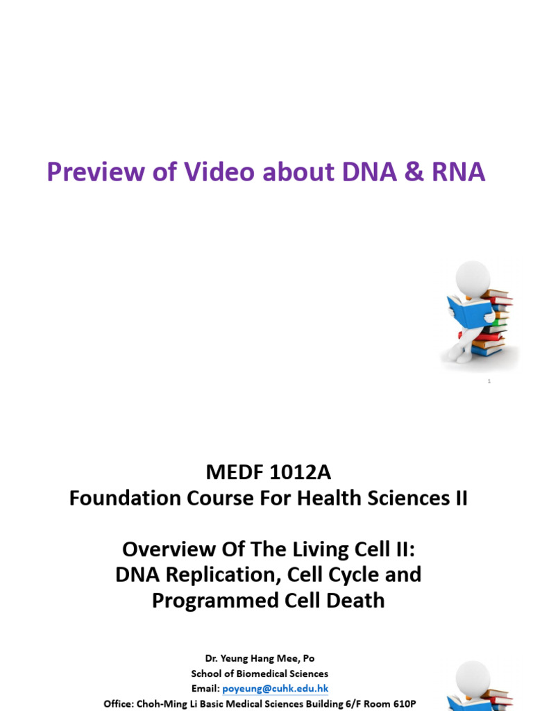 MEDF1012A Overview of The Living Cell II | PDF | Mitosis | Cell Cycle