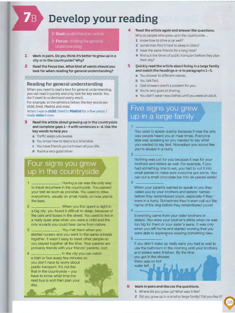 Roadmap A2 Unit 7b - Develop Your 1 | PDF | Language Arts & Discipline