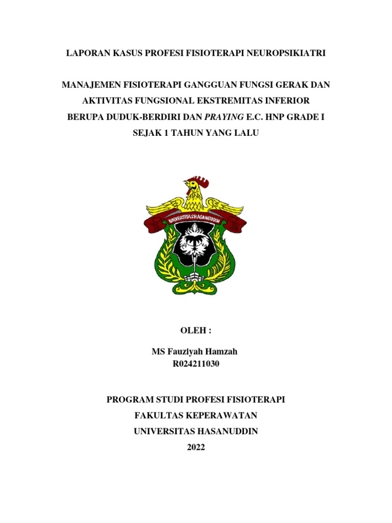 Manajemen Fisioterapi HNP Grade I | PDF