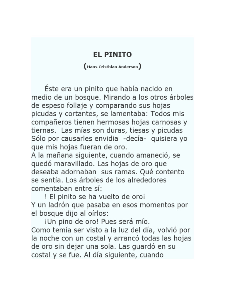 Cuento El Pinito | PDF