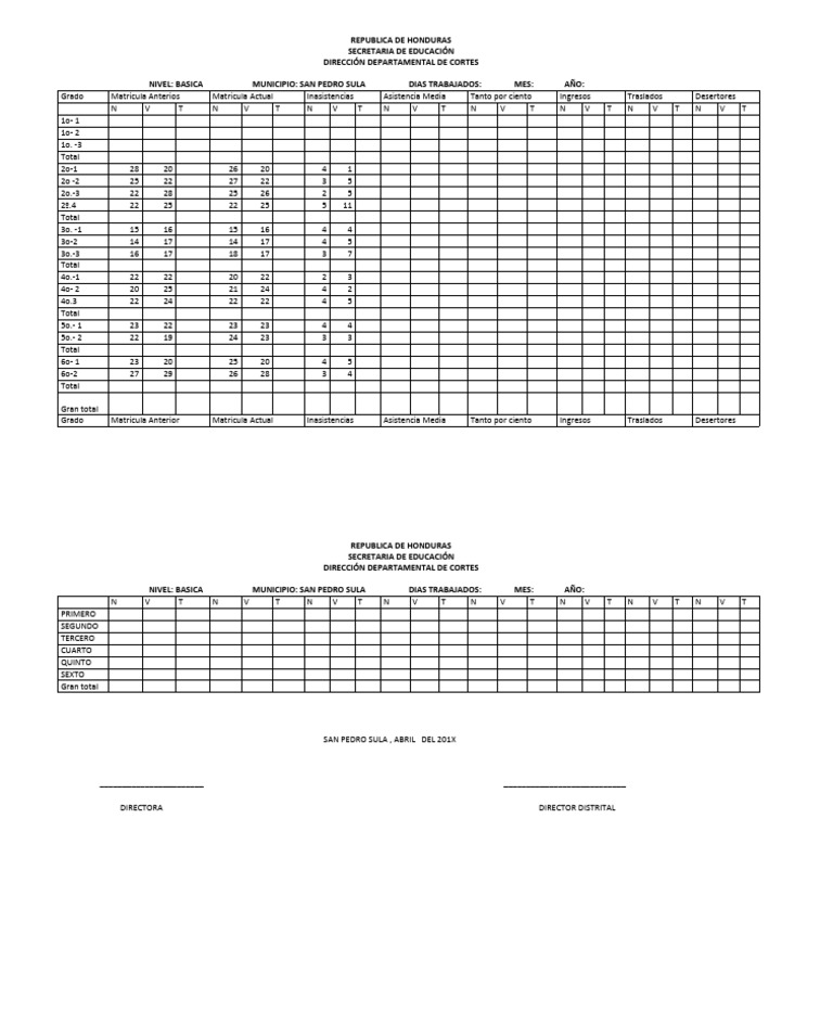 Parte Mensual 1 | PDF
