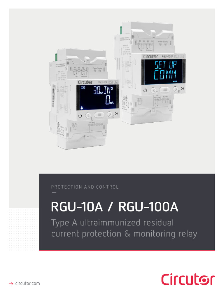 RGU-10A / RGU-100A: Type A Ultraimmunized Residual Current Protection & Monitoring Relay | PDF ...
