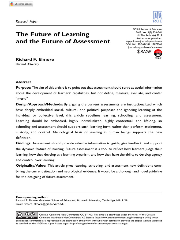 The Future of Learning and Assessment | PDF | Learning | Developmental Psychology