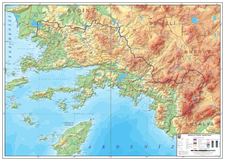 Mugla Fiziki Il Haritasi 1366 | PDF