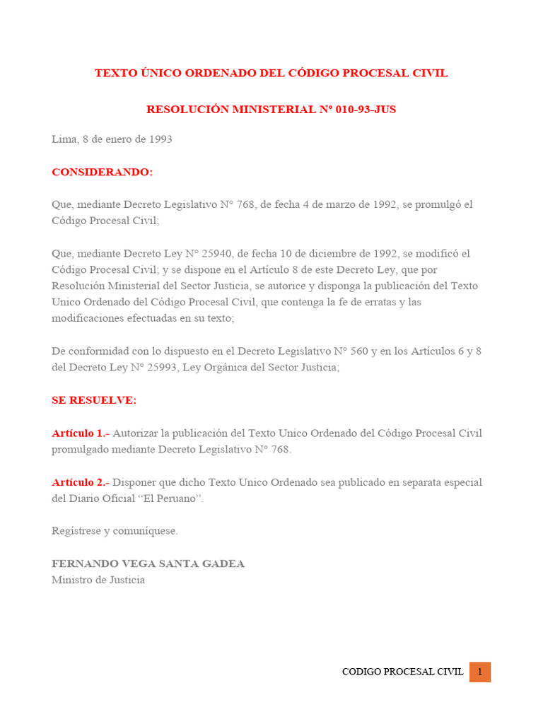 Codigo Procesal Civil | PDF | Ley procesal | Jurisdicción