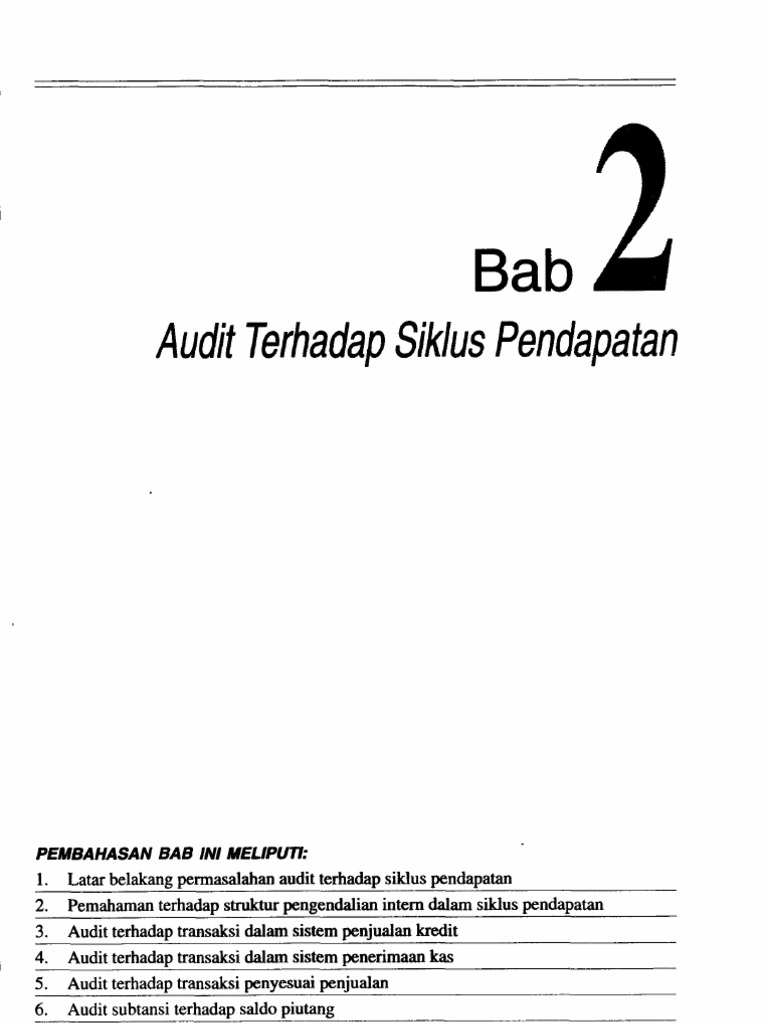 Bab 2 Audit Terhadap Siklus Pendapatan | PDF