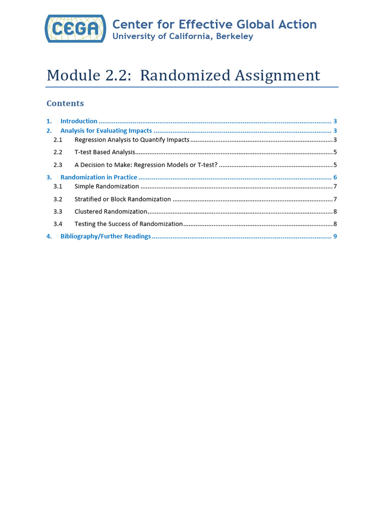 Module 2.2 Randomized Assignment | PDF | Student's T Test | Linear ...