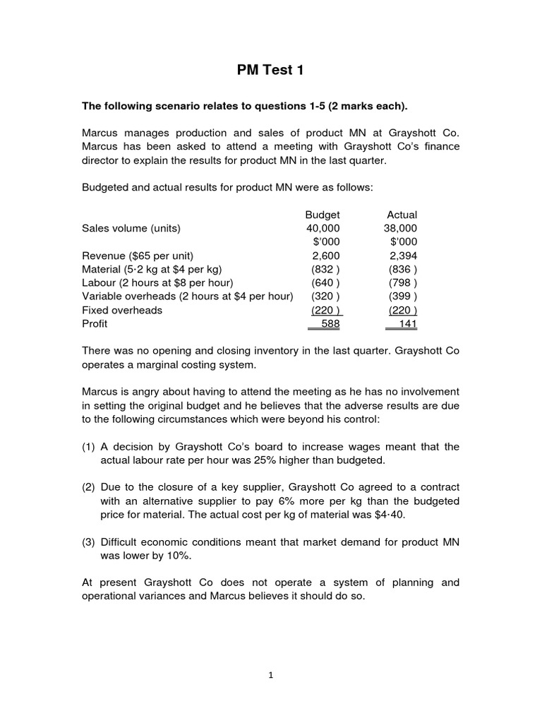 PM Test 1 | PDF | Labour Economics | Economies