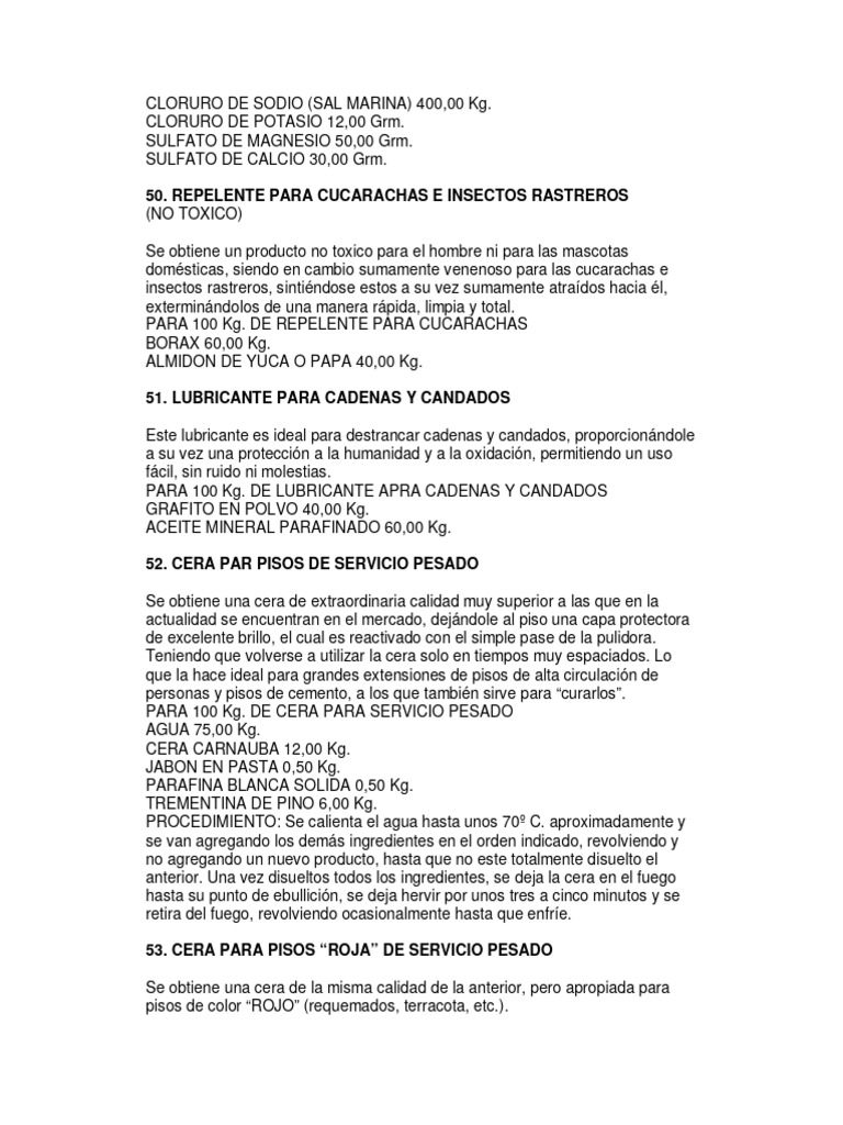 Formulas para La Elaboraci N de Productos Industriales-17 | PDF