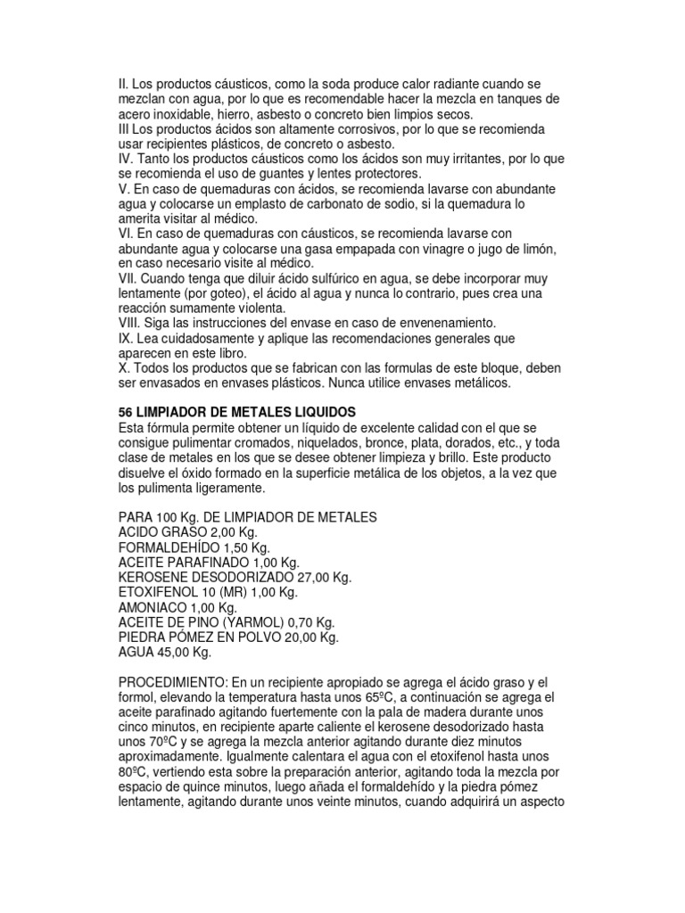 Formulas para La Elaboraci N de Productos Industriales-19 | PDF | Agua | Petróleo