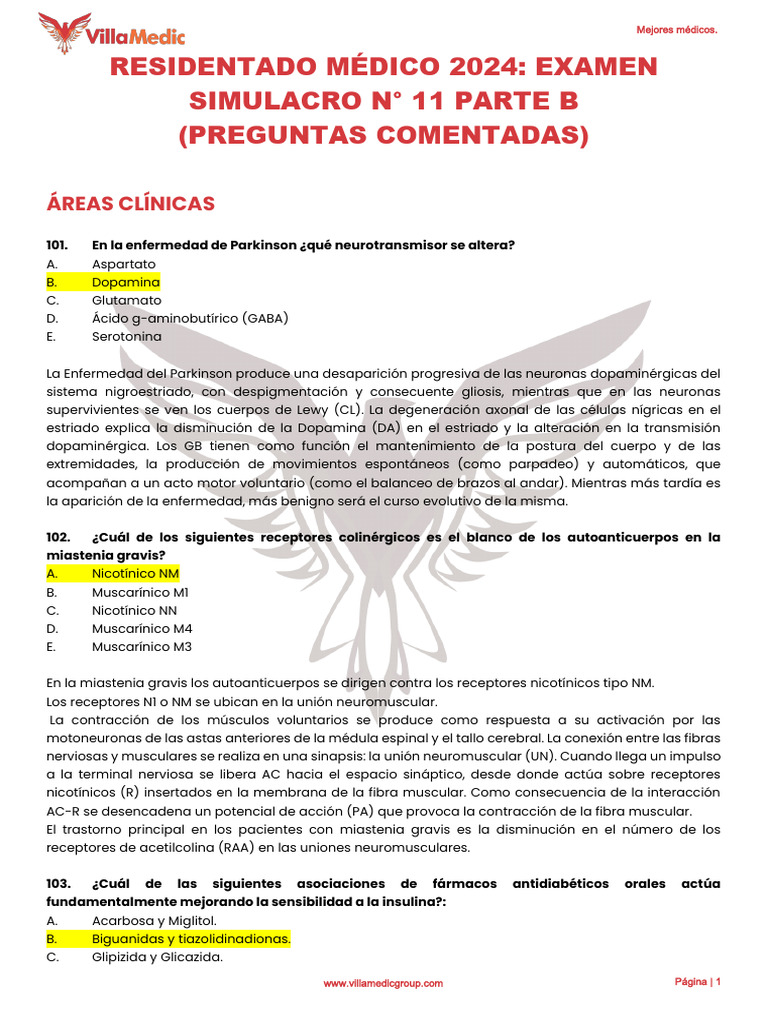 RM 2024 - Examen Simulacro 11 B Resolución | PDF | Glándula suprarrenal | Enfermedad celíaca