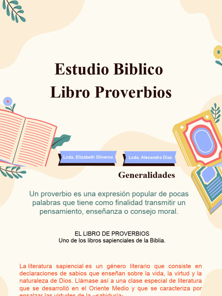 Estudio Libro de Prov. I Parte | PDF | Libro de proverbios | Sabiduría