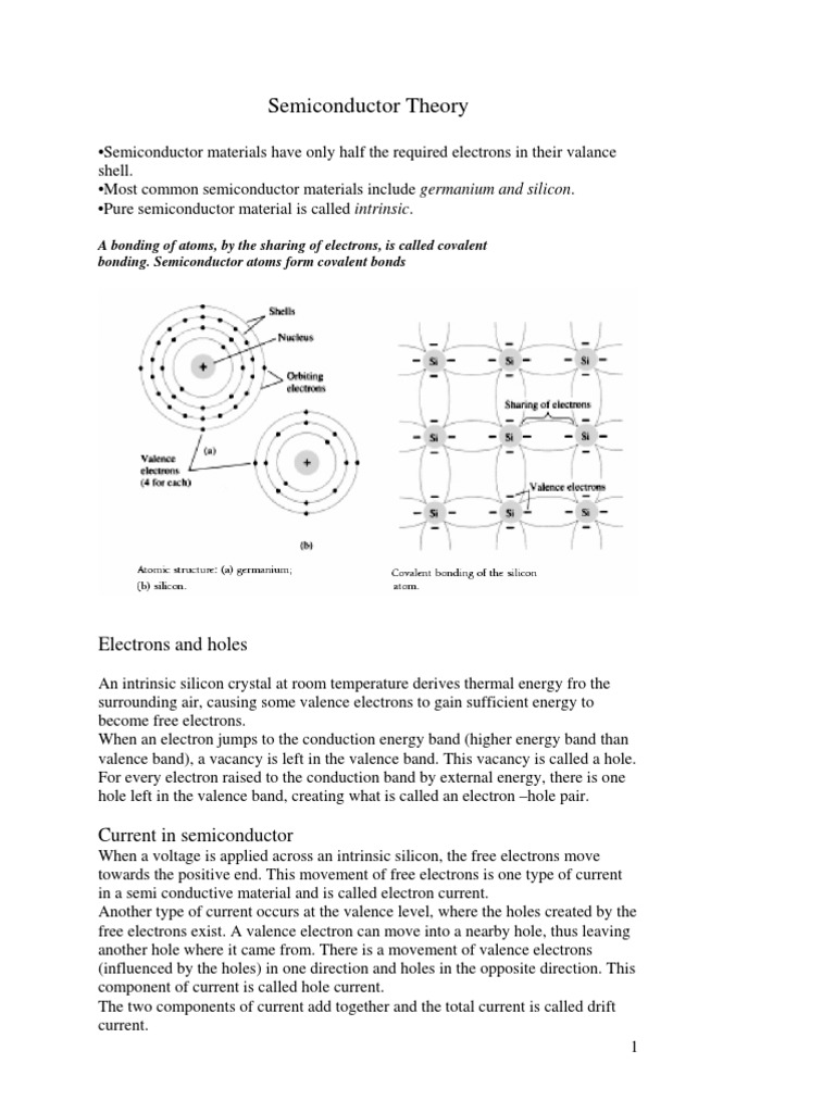 Semiconductor Theory and Diode | PDF | P–N Junction | Semiconductors