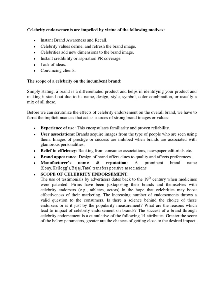 The Nine Uses of Celebrity Endorsements and the Importance of the FRED ...