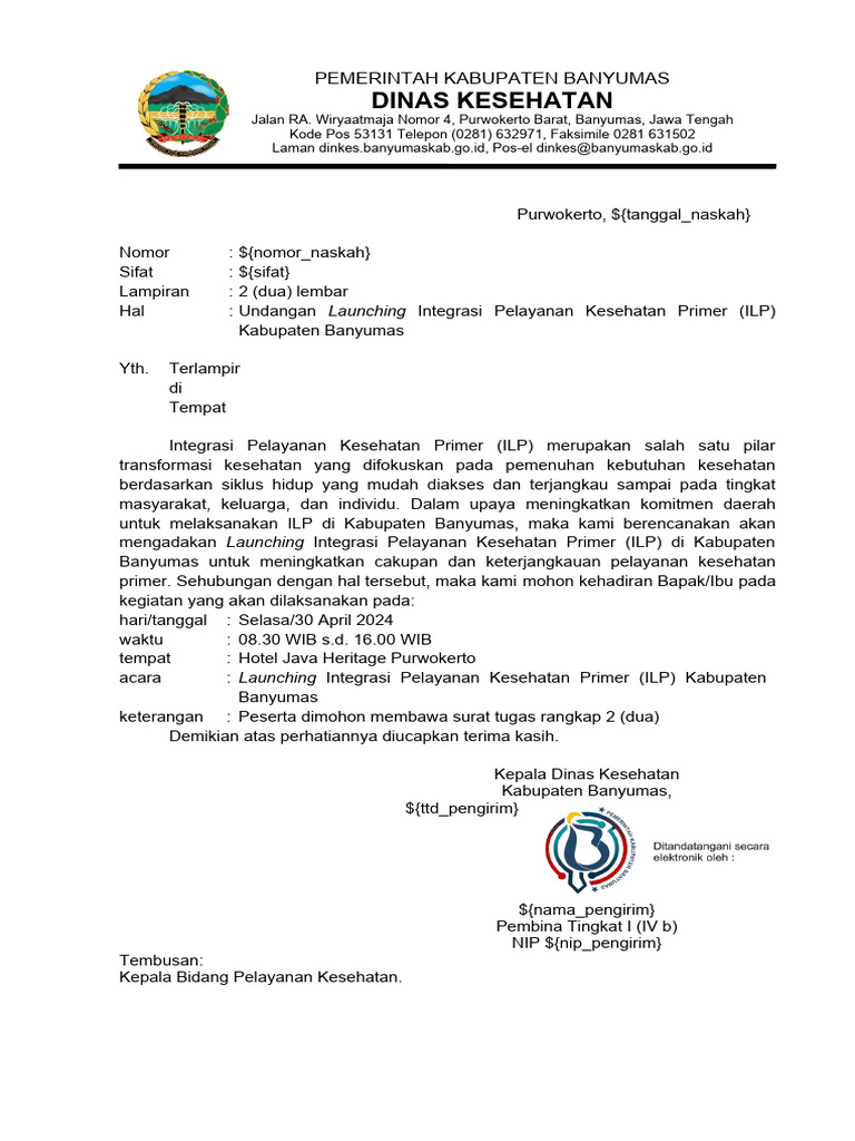 Undangan Launching ILP Banyumas | PDF