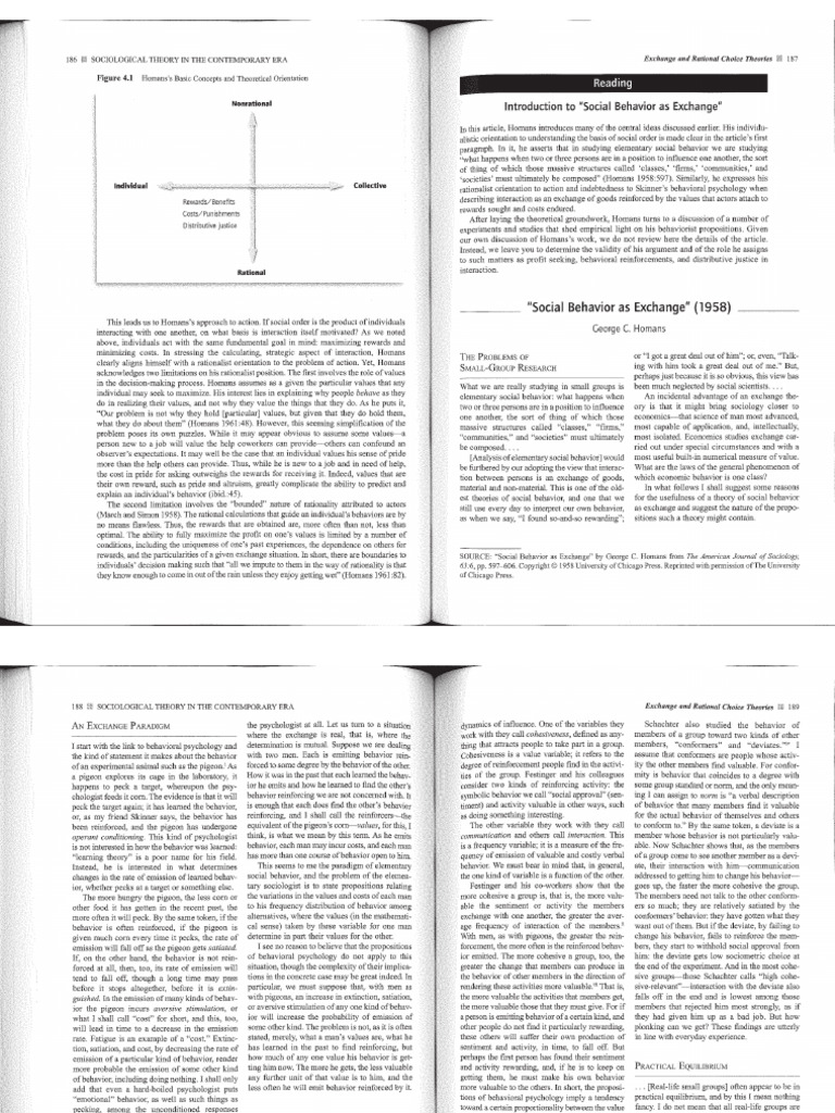 George Homans - Social Behavior As Exchange | PDF