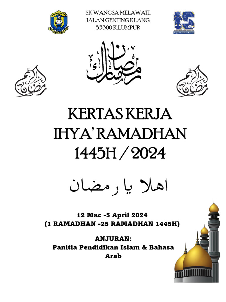 Kertas Kerja Ihya Ramadhan 2024 | PDF