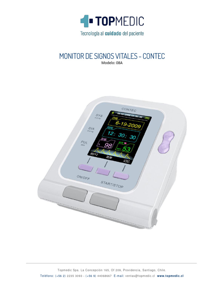 Monitor de Signos Vitales CONTEC 08A | PDF | Presión