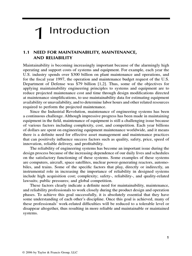 LECTURE 1 and 2 Introduction To Reliability and Maintainability ... LECTURE 1 and 2 Introduction To Reliability and Maintainability ...