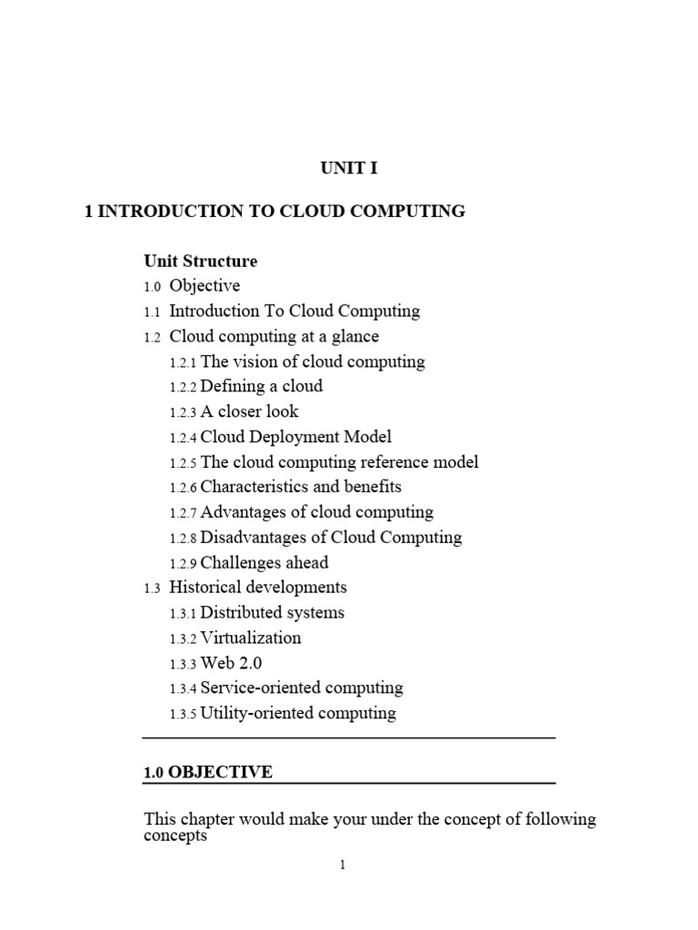 Cc Unit 1 Pdf Cloud Computing Platform As A Service