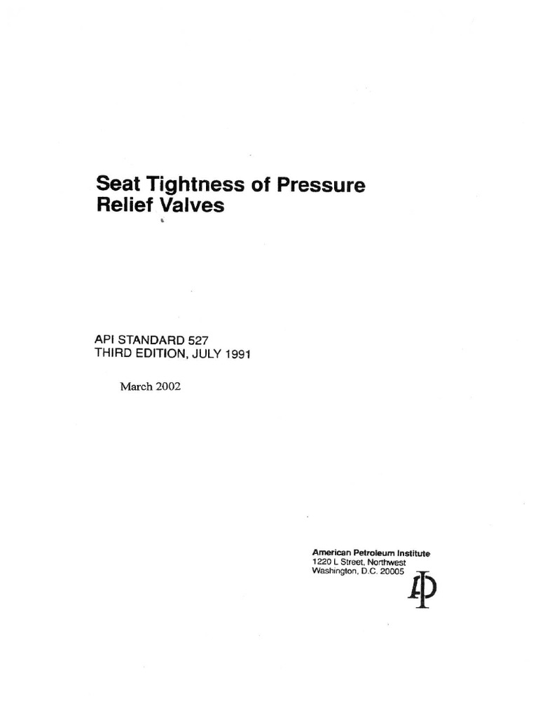 Api 527-1991 | PDF