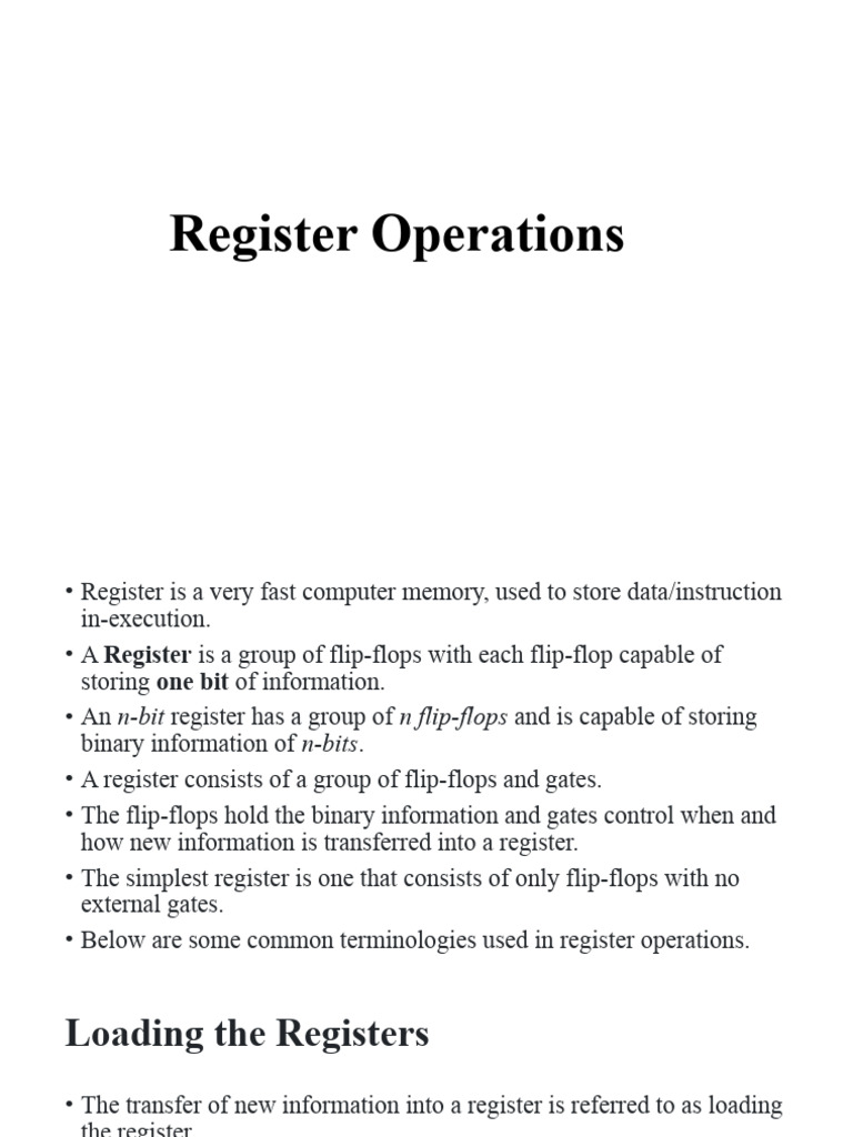 Introduction to Register Operations | PDF | Bit | Computer Programming