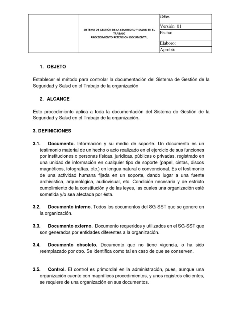 Gestión Documental en SG-SST | PDF | Documento