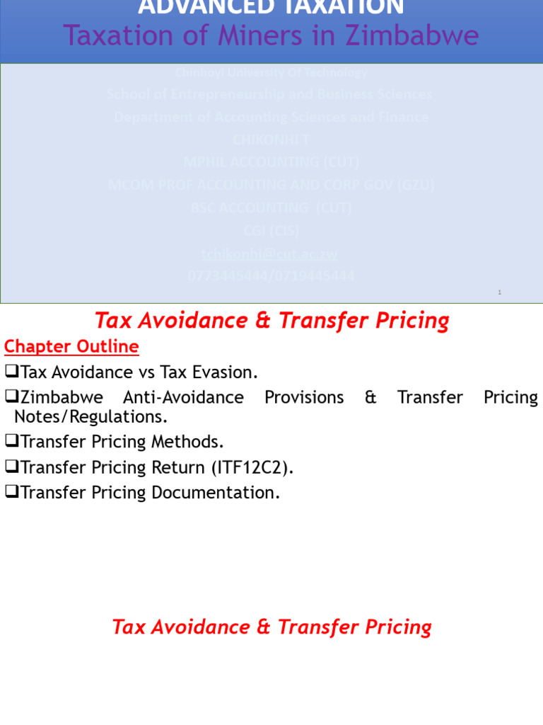 4 (2) Tax Avoidance & Transfer Pricing | PDF | Economies | Taxes