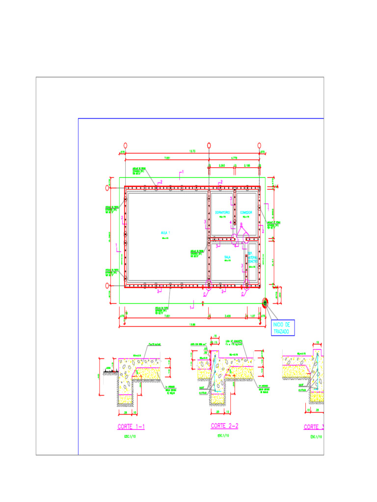 E5-01 Estructuras-Losa de Cimentacion-Plano de Trazado-Layout1 | PDF