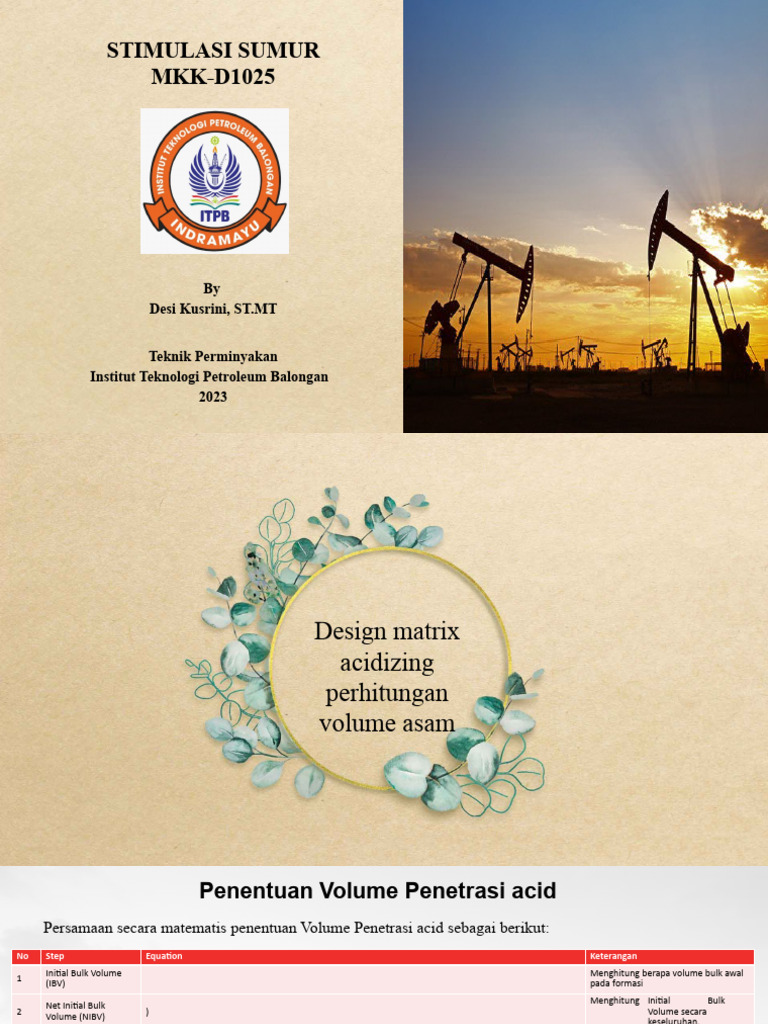 Case Study Matrix Acidizing-Volume Asam | PDF