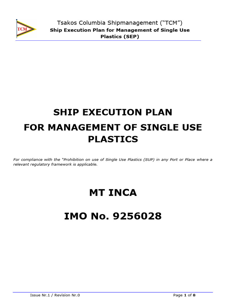 INCA - Ship Execution Plan (SEP) | Download Free PDF | Waste Management ...