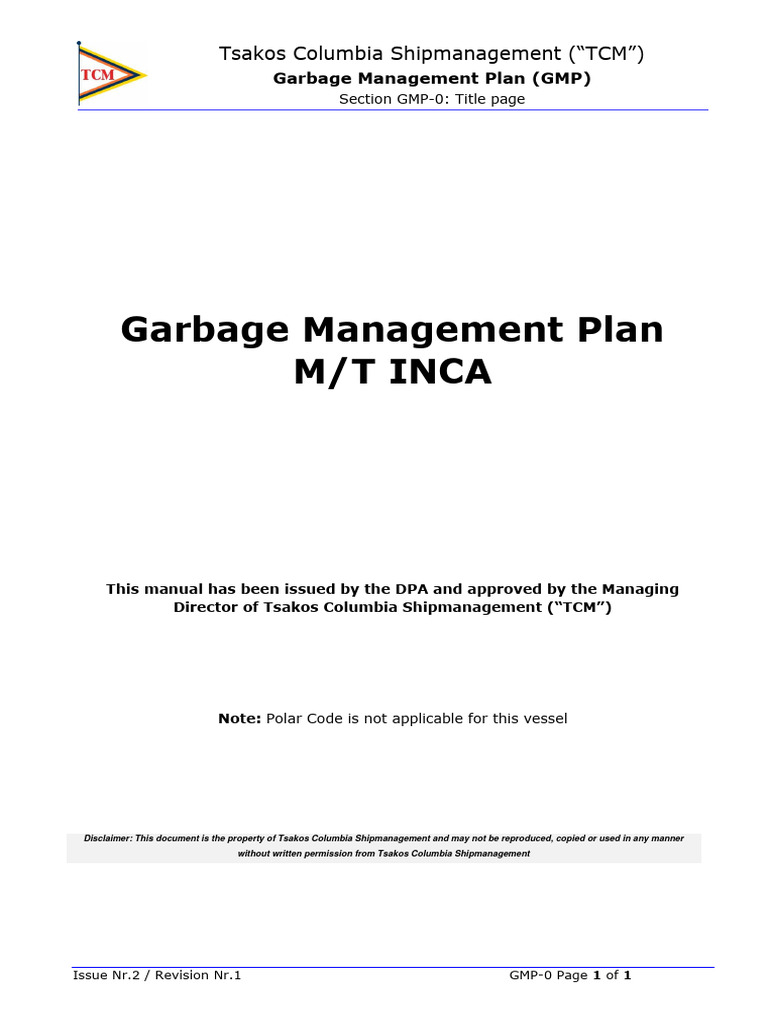 INCA-Garbage Management Plan - Issue No.2-Rev - No.1 | PDF ...